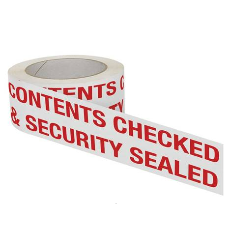Printed Contents Checked and Security Sealed Tape – Orbi Packaging